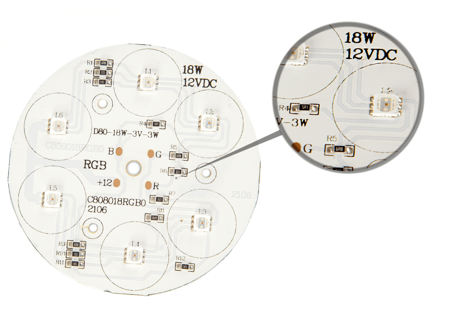 خرید ماژول برد ال ای دی اس ام دی ۱۸ وات گرد چند رنگ یا RGB