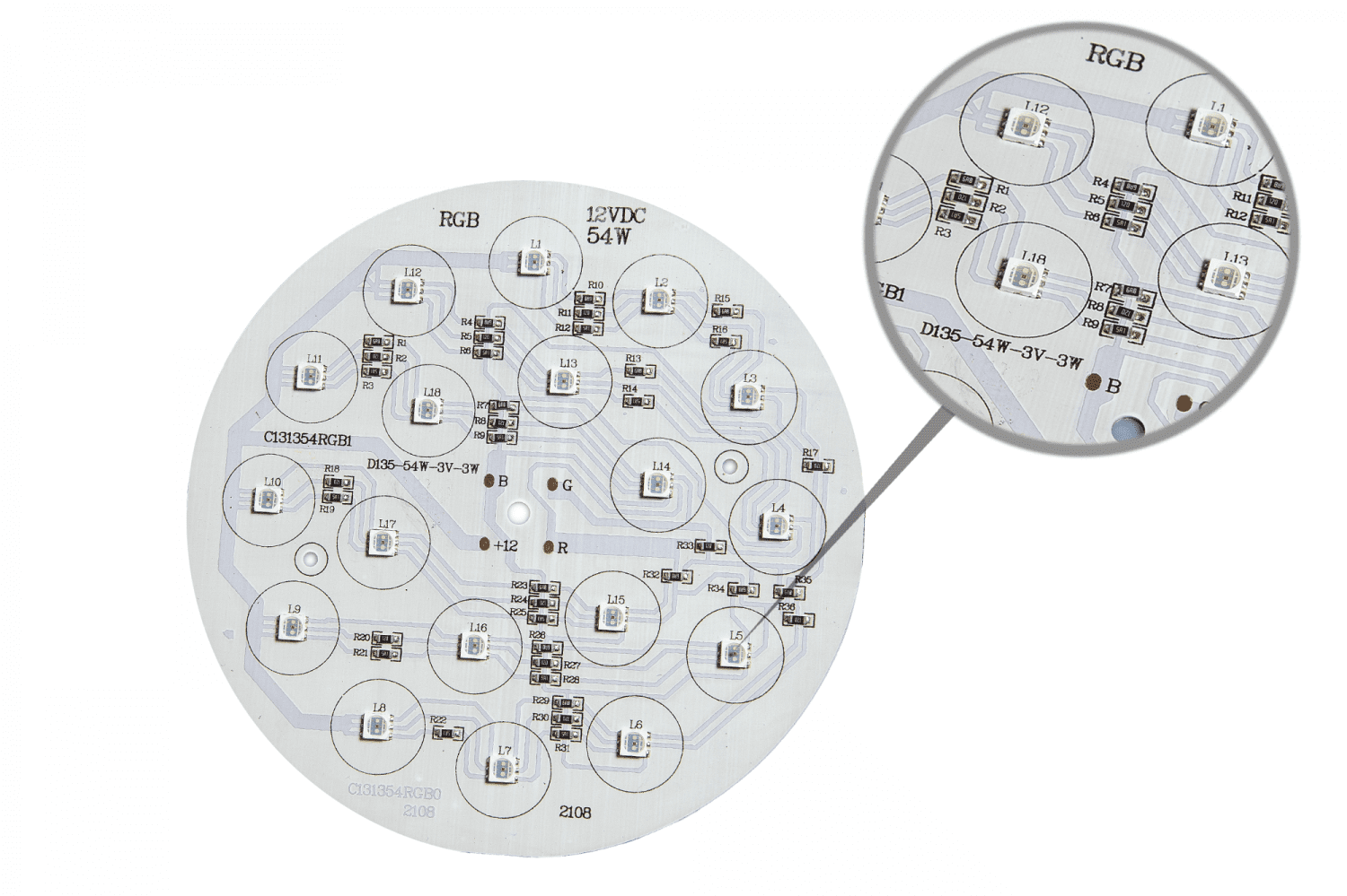 خرید ماژول برد ال ای دی اس ام دی ۵۴ وات گرد چند رنگ یا RGB